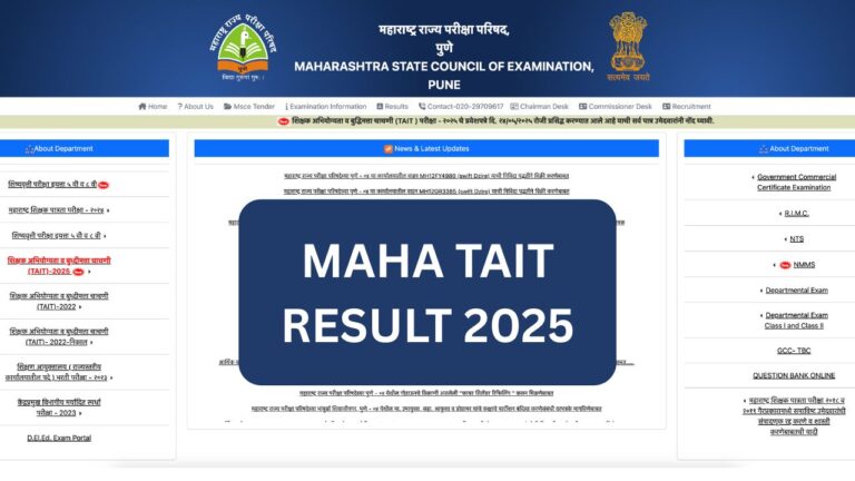 Maha TAIT Result 2025: Cut Off Marks, Merit List
