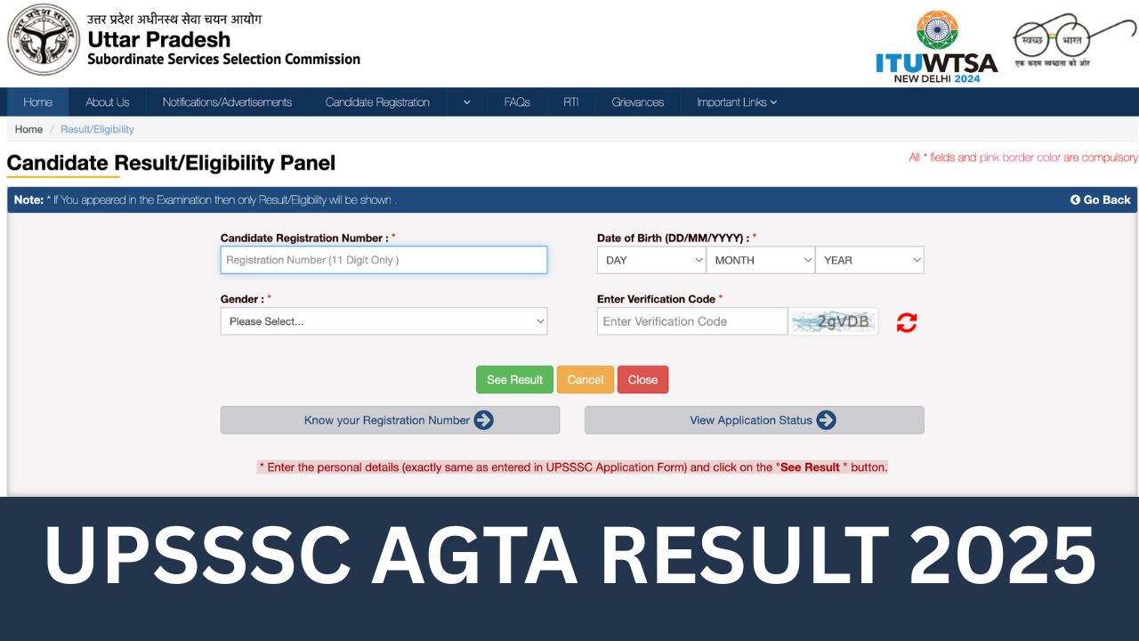 ⁠UPSSSC AGTA Result 2025, Cutoff, Scorecard, Merit List